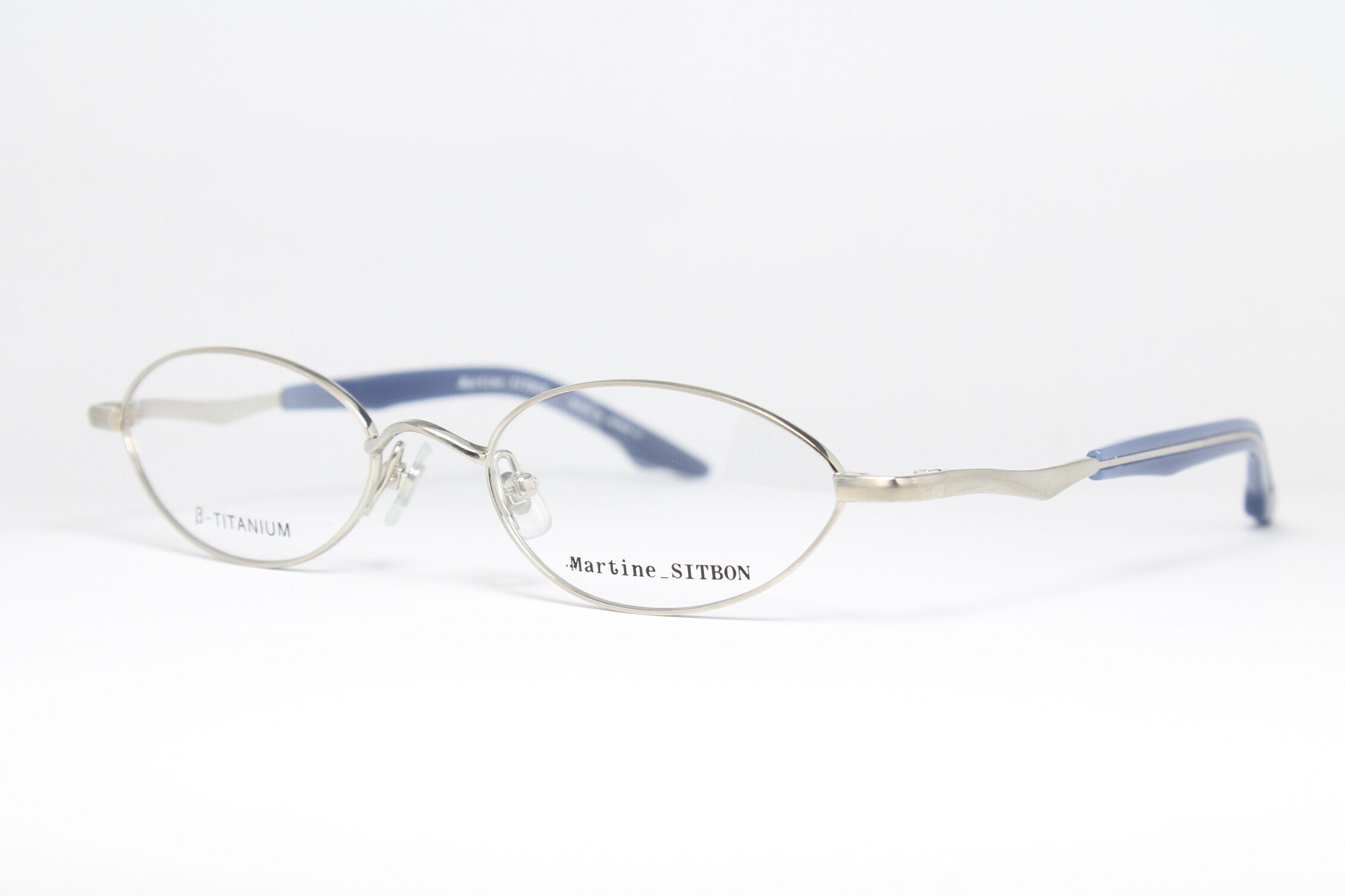 Titanium Oval MARTINE SITBON 6732 SW Silver-blue Japan Rare Unique ...