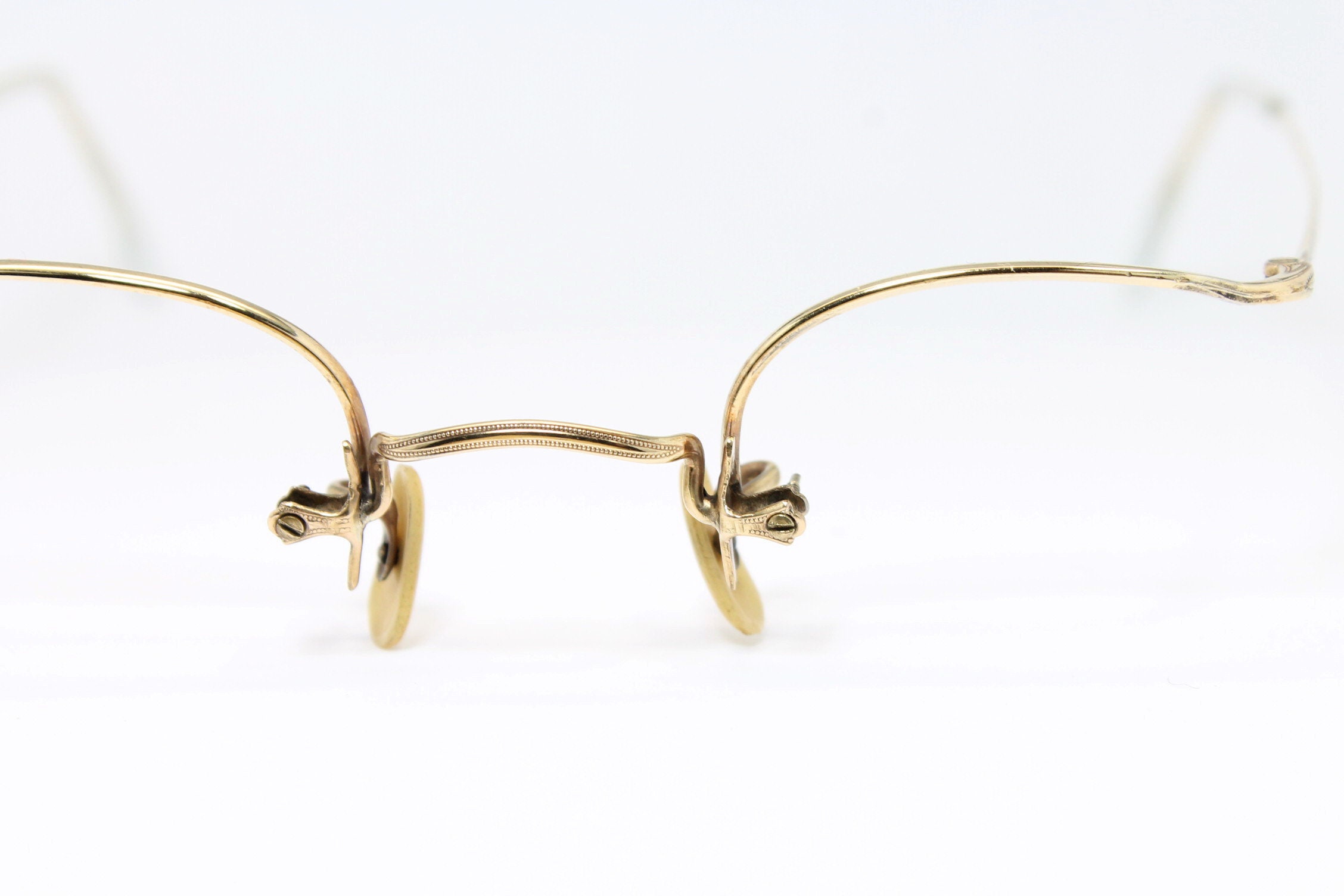 1920 Narrow Antique Spectacles Gold Filled Rare True Vintage Eyeglasses ...