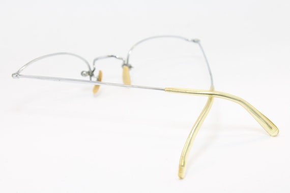 1920 Narrow Antique Spectacles White Gold Filled Rare… - Gem