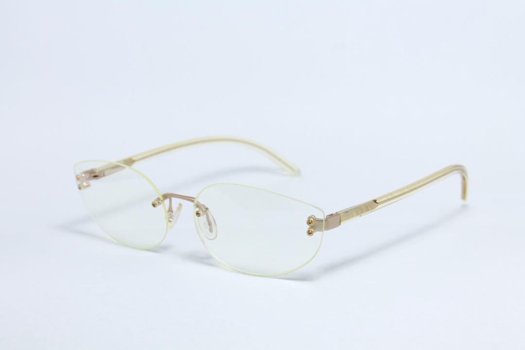 PRADA VPR 61C Rimless Rare Unique Original Vintage Eyeglasses Frame ...