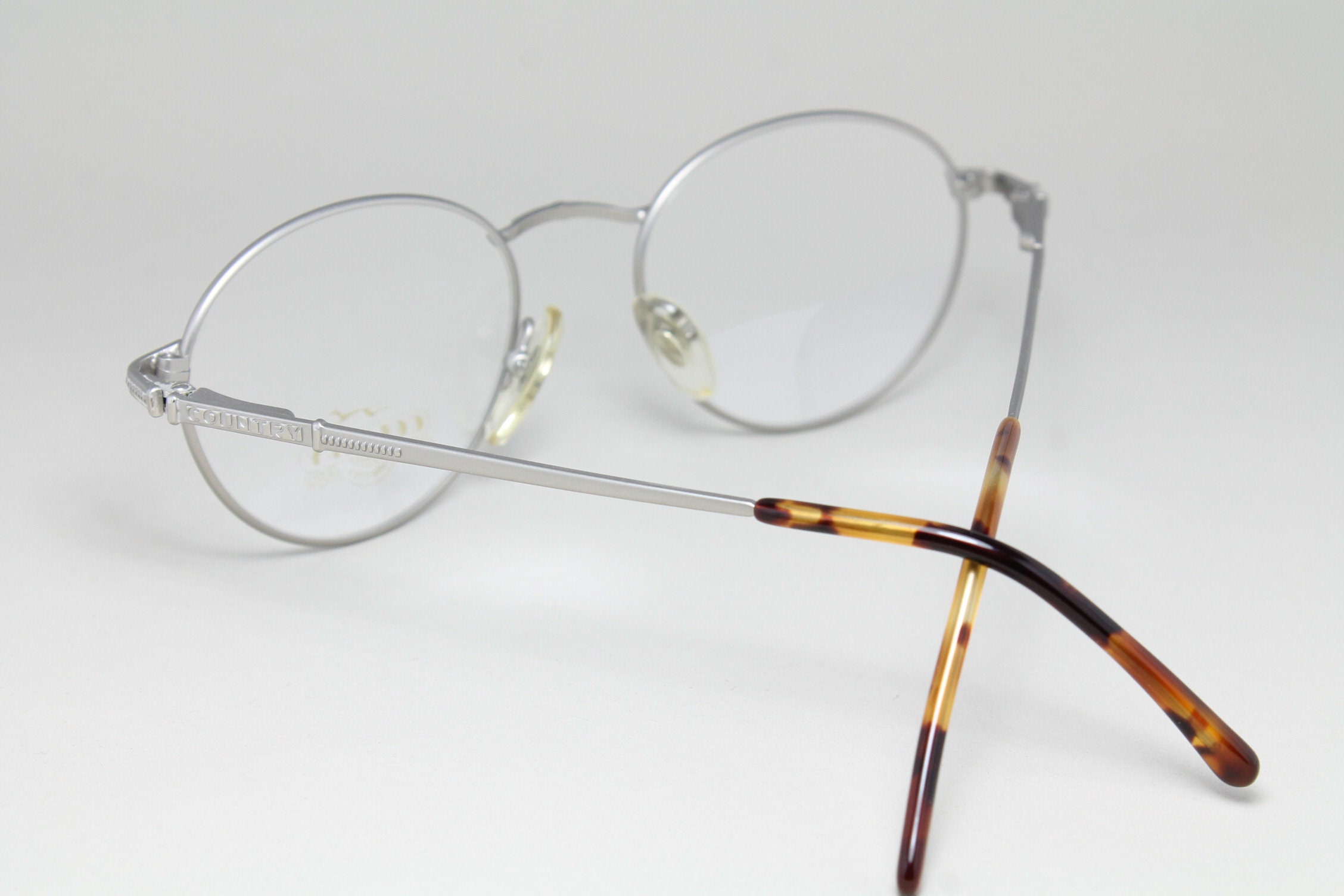 Classic Panto Round COUNTRY V629 SW Silver Rare True Vintage Eyeglasses ...