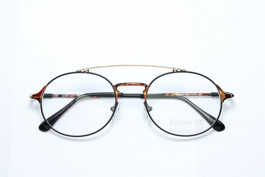 Panto Round ESSILOR 440 C116 Multicolor Unique Rare Vintage Eyeglasses ...