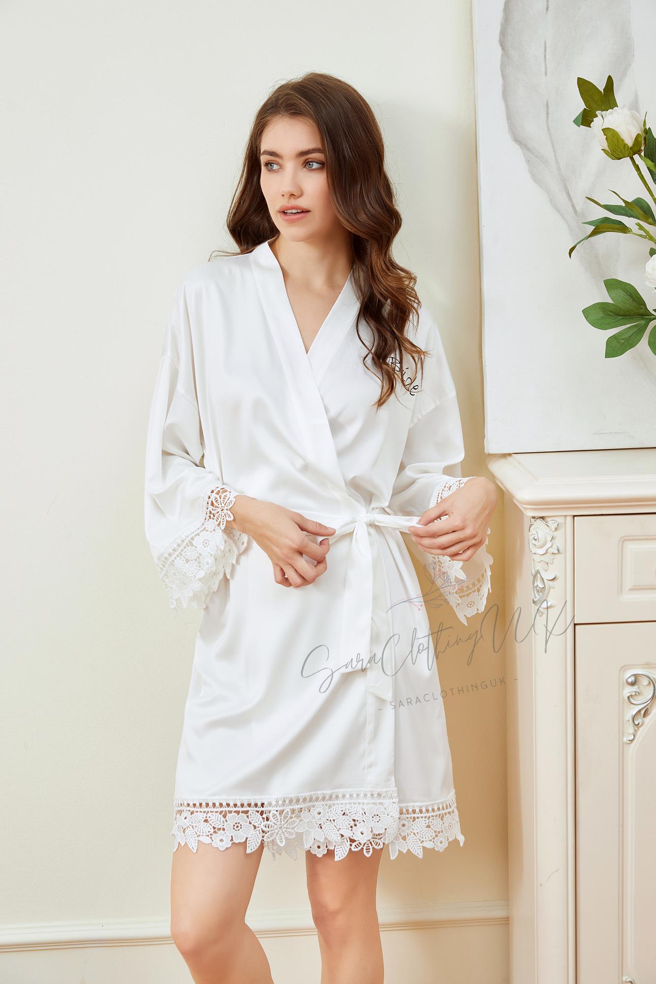 Personalized Bridesmaid Robes, Lace Bridal Robes, Wedding Monogrammed ...