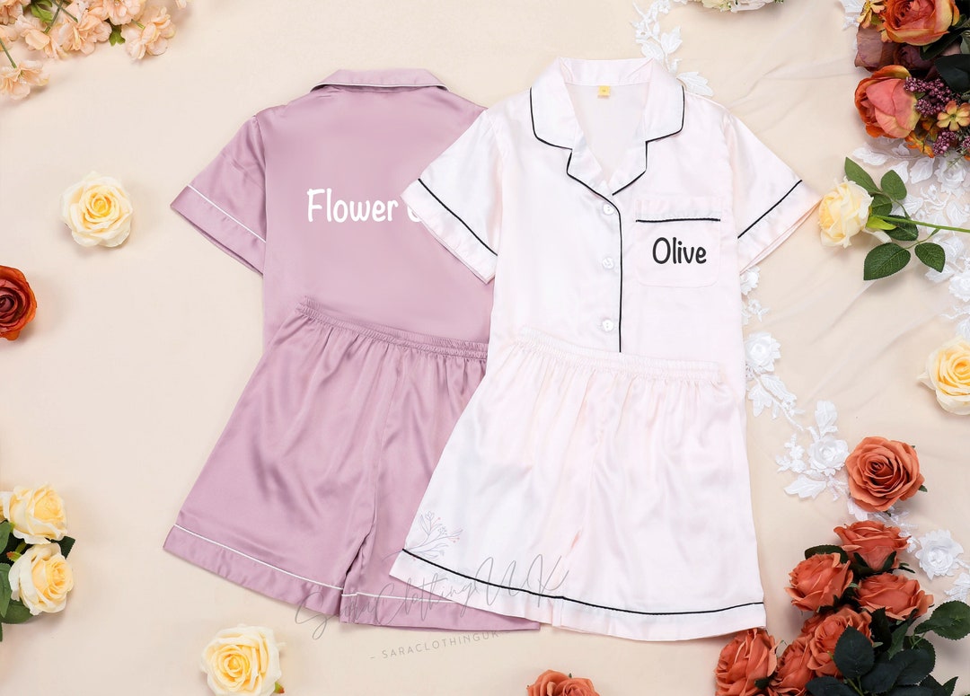 Custom Flower Girl Pajamas, Junior Bridesmaid Pajamas, Flower Girl ...