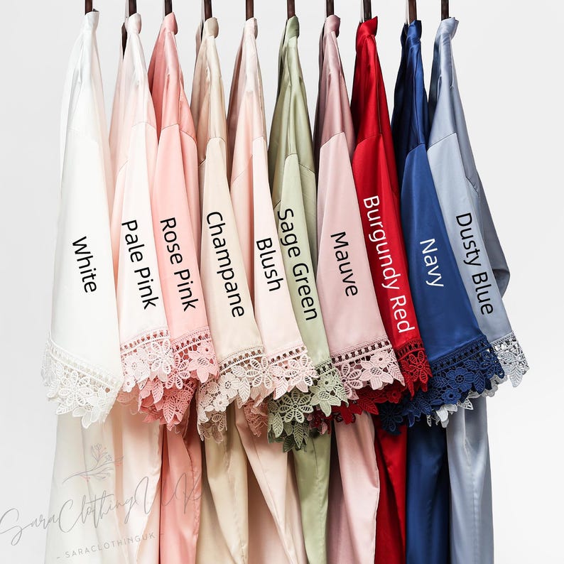 Personalized Bridesmaid Robes, Lace Bridal Robes, Wedding Monogrammed ...