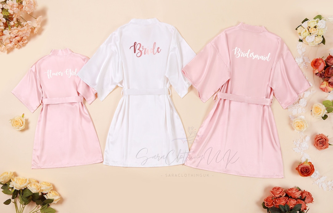 Personalised Bridesmaid Robes, Flower Girl Robes, Bridal Shower Party ...