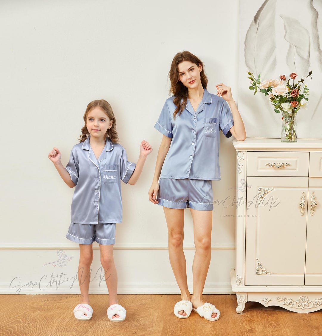 Custom Flower Girl Pajamas Set, Junior Bridesmaid Pajamas, Personalized ...