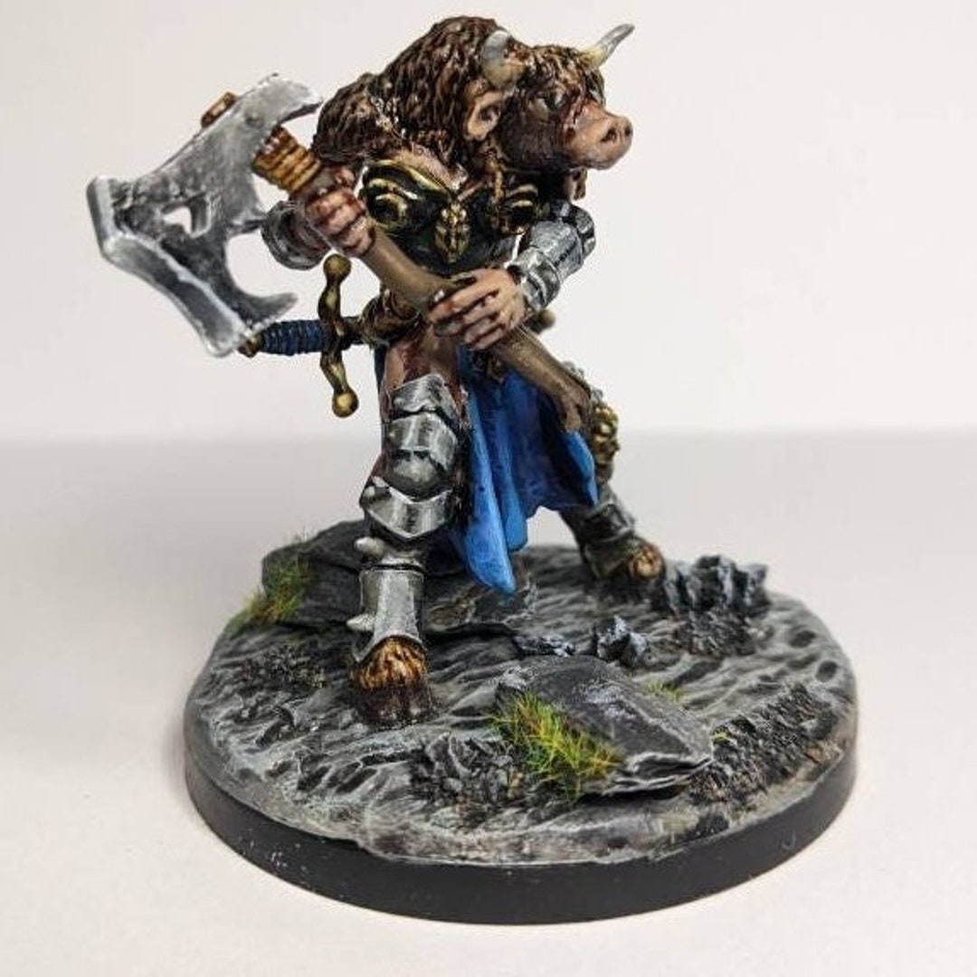 Hand Painted Reaper Bones Minotaur Tabletop Role-playing Rpg Miniature ...
