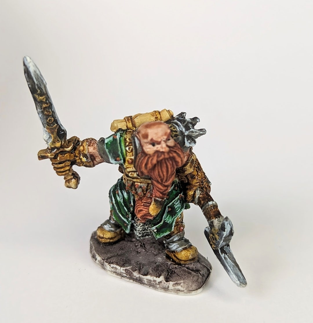 Painted Reaper Bones Dual Wielding Dwarf Tabletop Miniature - Etsy