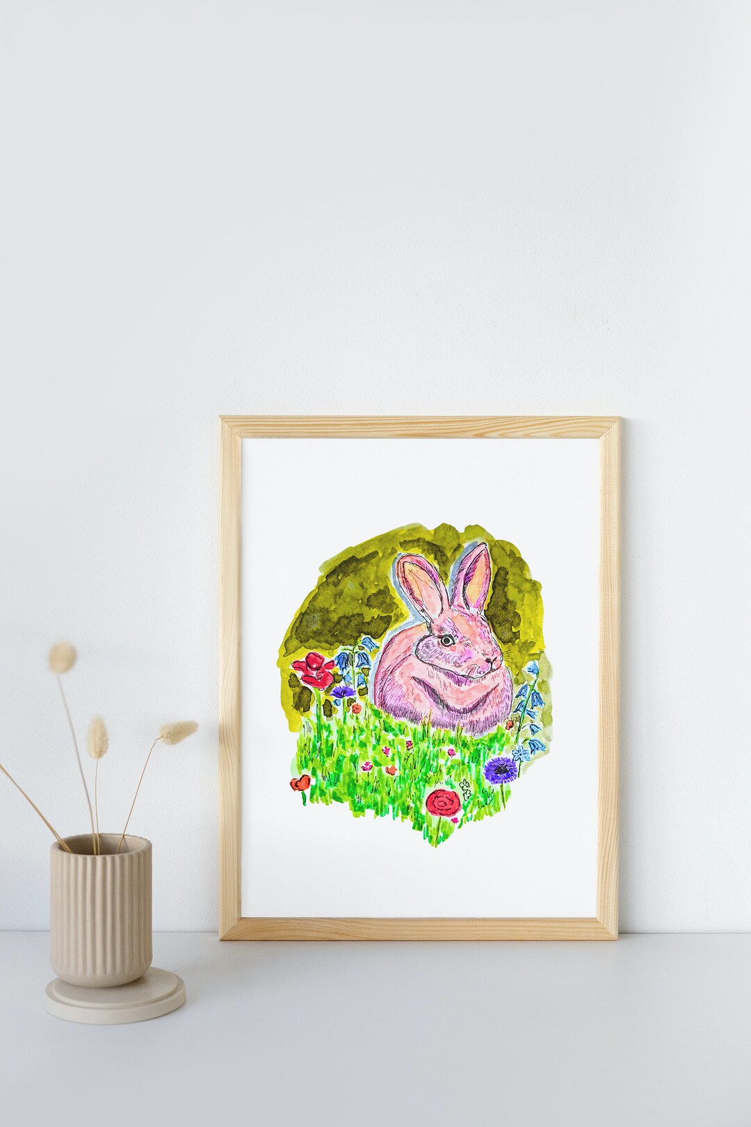 A4 Sized Mixed Media Rabbit - Etsy