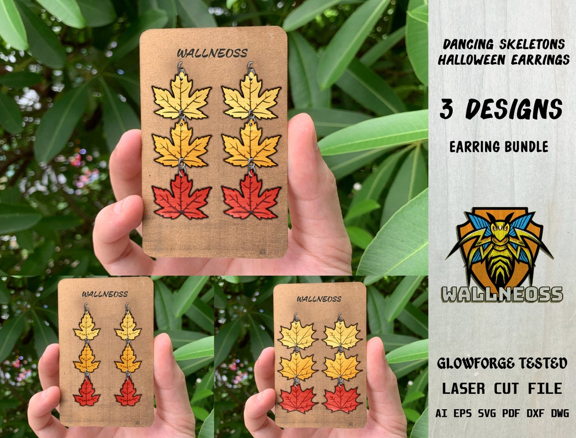 Fall Leaf Earring Svg Fall Earring Svg Maple Leaf Svg - Etsy
