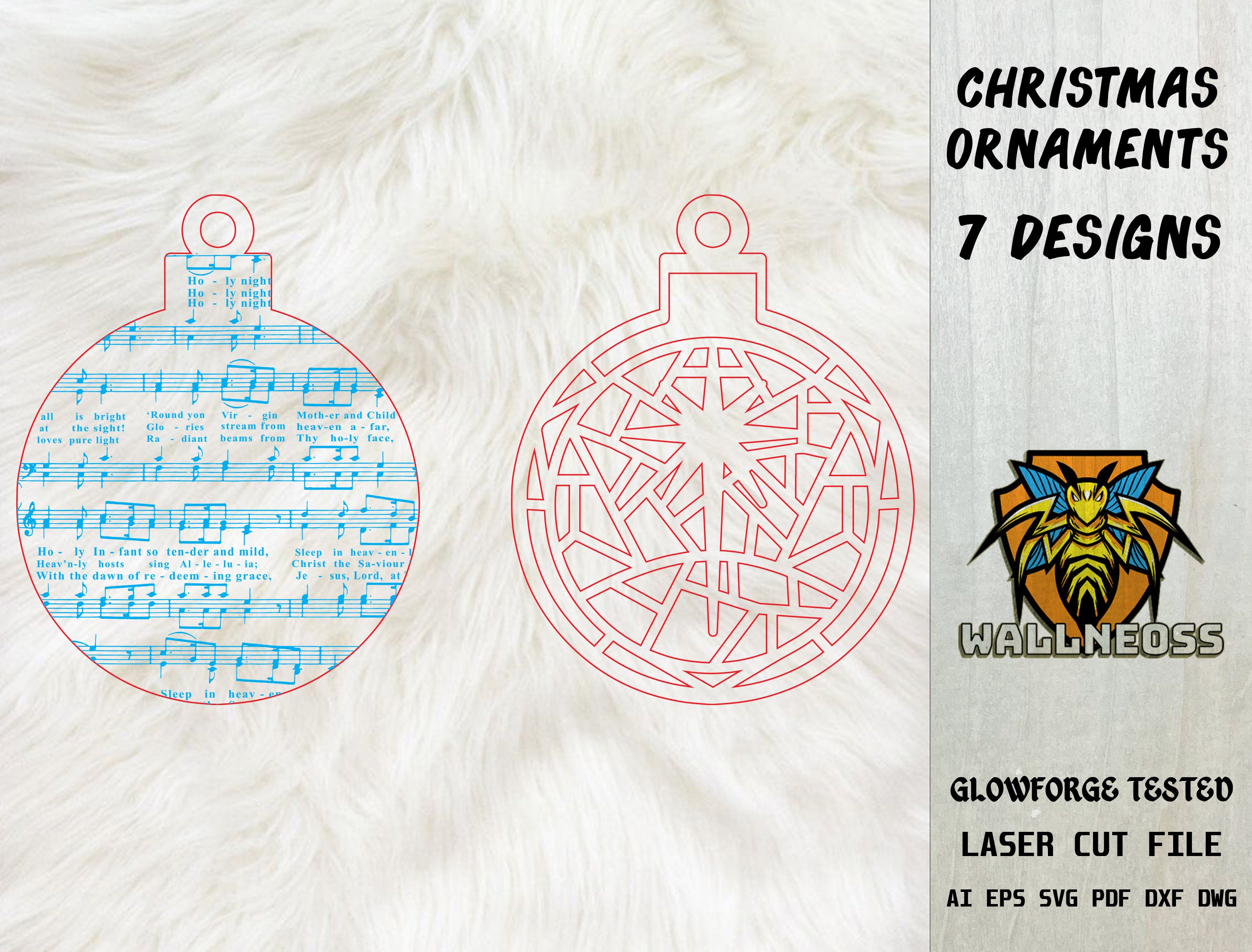 Nativity Sheet Music Ornaments SVG Bundle Christmas Songs - Etsy