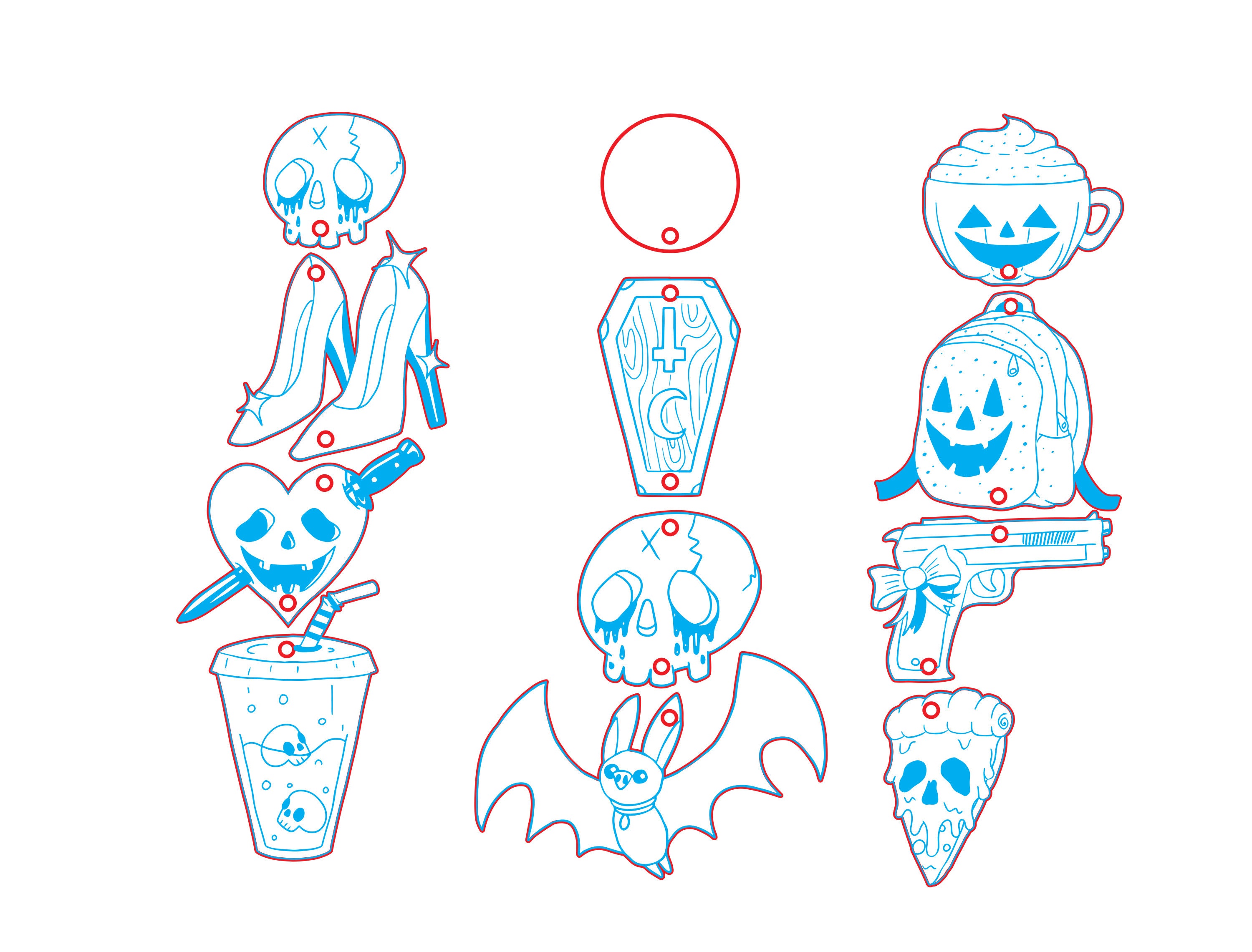 Pastel Goth Elements Earrings SVG Bundle Pastel Goth Svg - Etsy