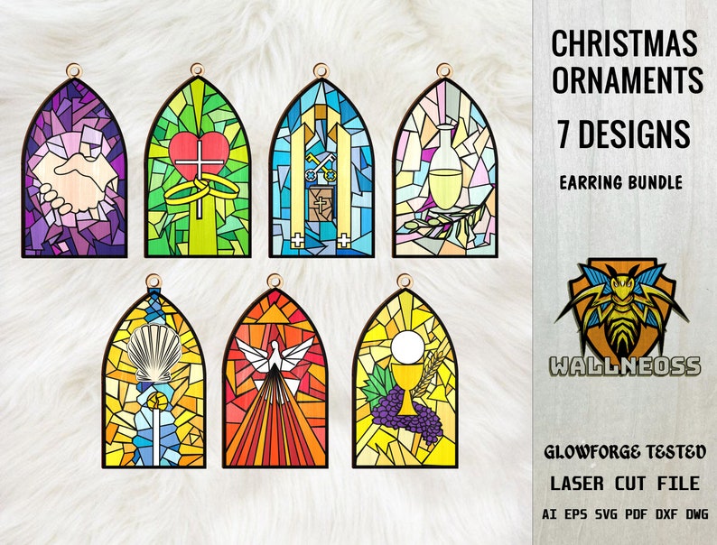 Catholic Church Ornaments Svg Bundle, Christmas Ornament Svg, Wood ...