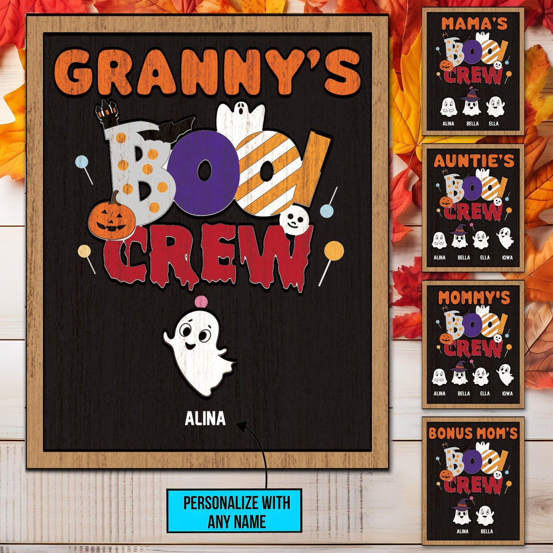 Boo Crew Sign de mamá personalizado svg Halloween sign svg - Etsy México