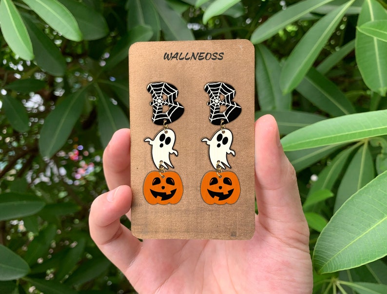 Boo Earrings Svg Halloween Earrings Svg Pumpkin Svg Cute - Etsy