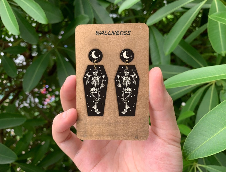 Dancing Skeleton Earrings Svg Halloween Earrings Svg - Etsy