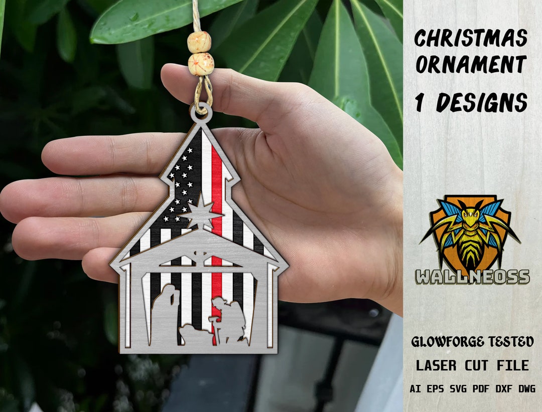 Firefighter Ornament Svg, Nativity Svg, Christmas Ornament Svg, Wood ...