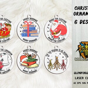 Christmas Ornaments SVG Bundle, Christmas Ornament, Merry Bookmas Svg ...