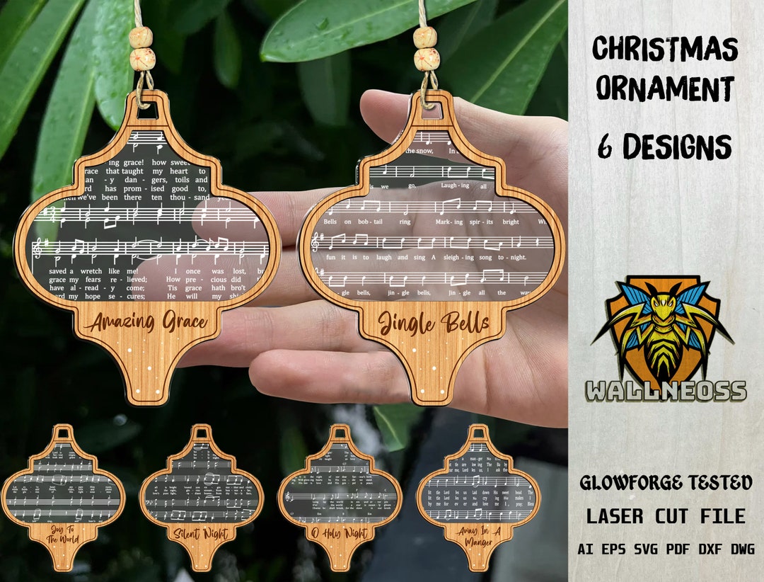 Christmas Sheet Music Ornaments SVG Bundle,christmas Songs Svg ...