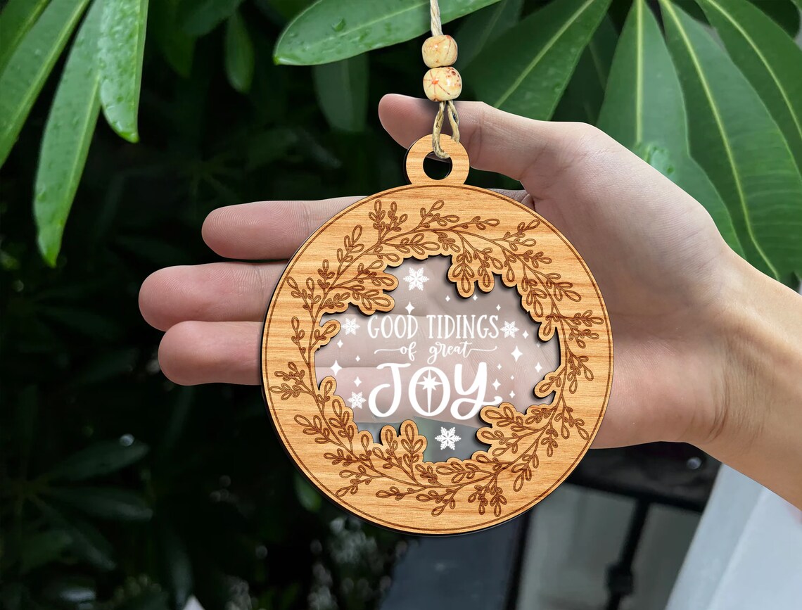 Christian Christmas Ornaments SVG Bundle, Christmas Wreath Svg, Floral ...