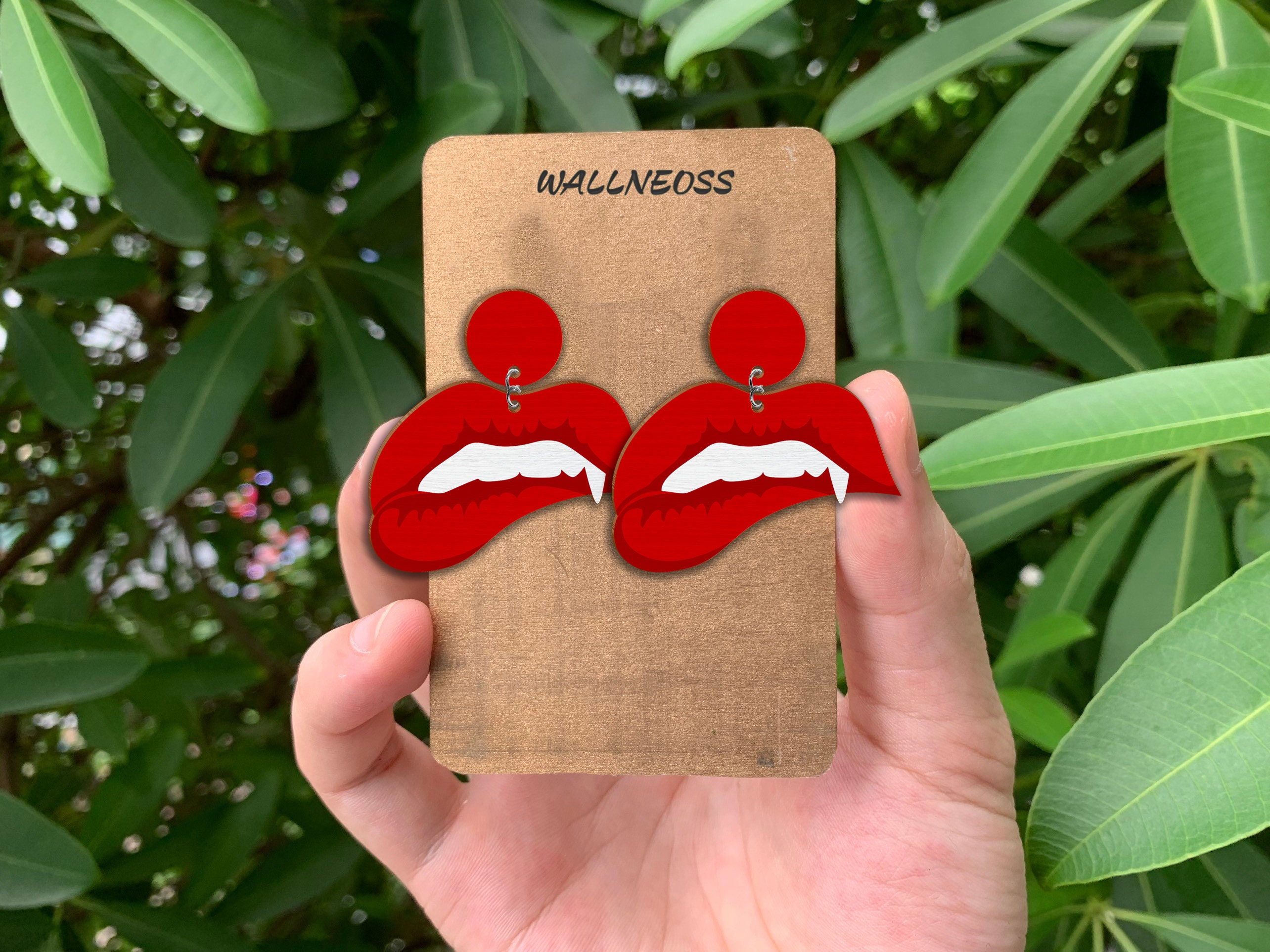 Red Vampire Lips Earrings SVG Bundle, Vampire Lips Svg,halloween Svg ...