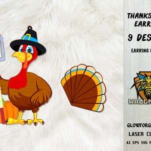 Turkey Earring Svg, Fall Earring Svg, Thanksgiving Svg, Thanksgiving ...