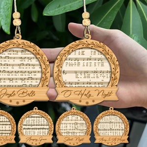 Christmas Sheet Music Ornaments SVG Bundle,christmas Songs Svg ...