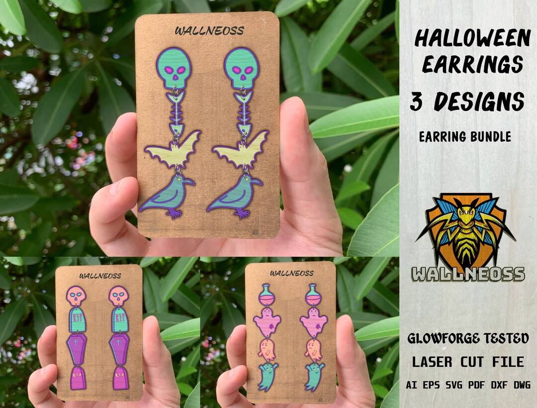 Pastel Goth Elements Earrings SVG Bundle, Pastel Goth Svg, Halloween ...