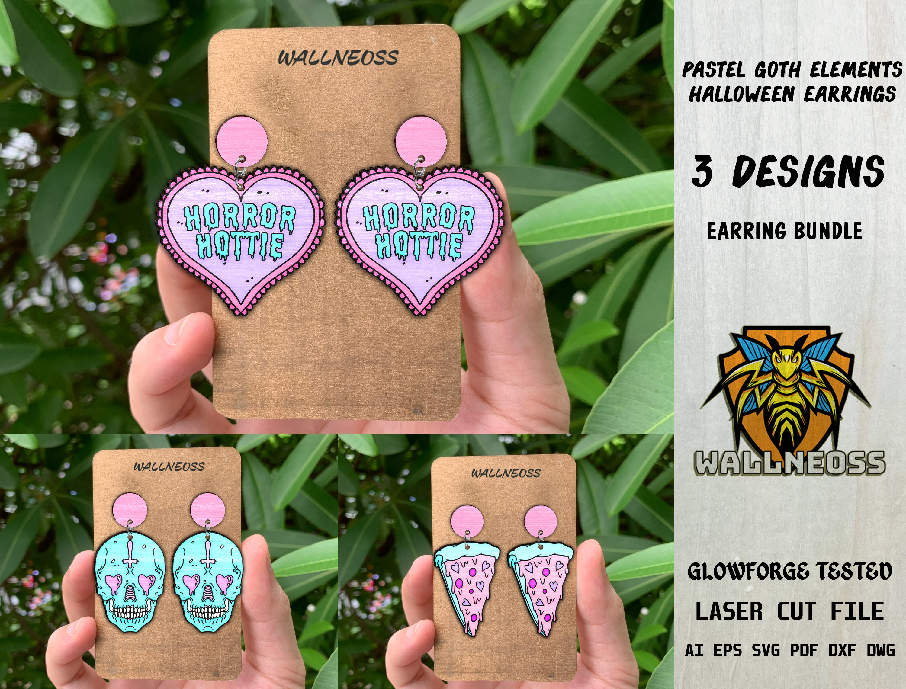 Pastel Goth Elements Earrings SVG Bundle Pastel Goth Svg - Etsy