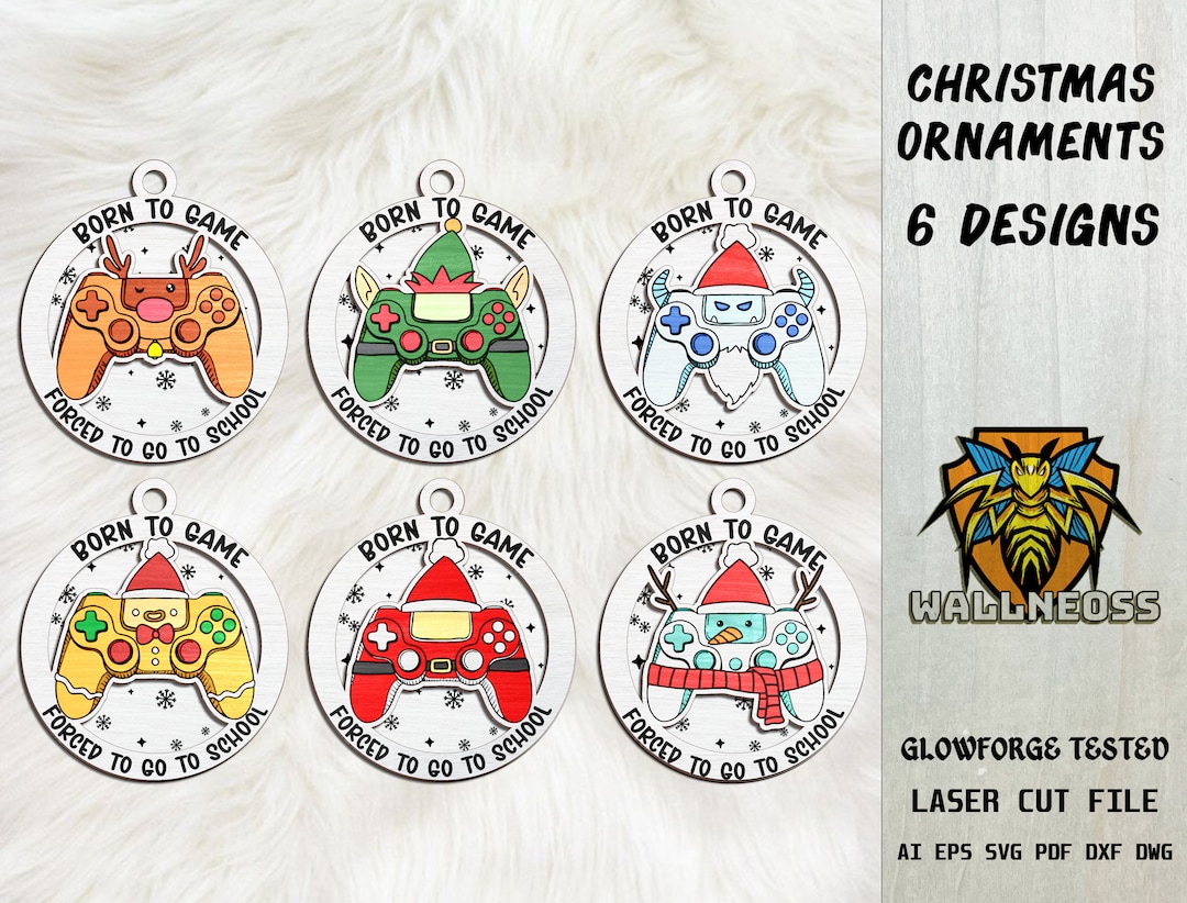 Christmas Game Controller Ornaments SVG Bundle, Christmas Ornament ...