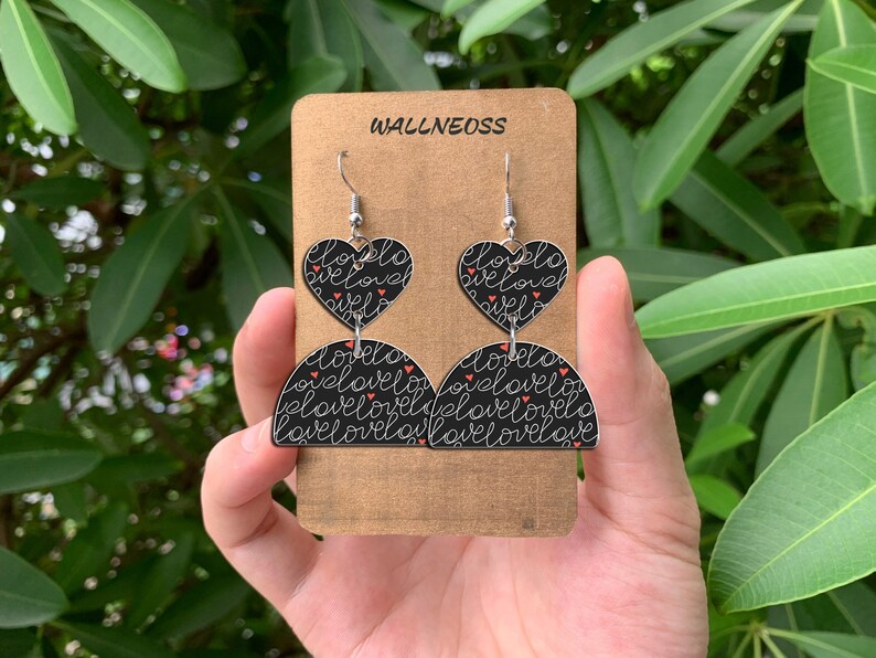 Love Heart Earrings Svg Bundle Valentine Earring Svg Boho - Etsy