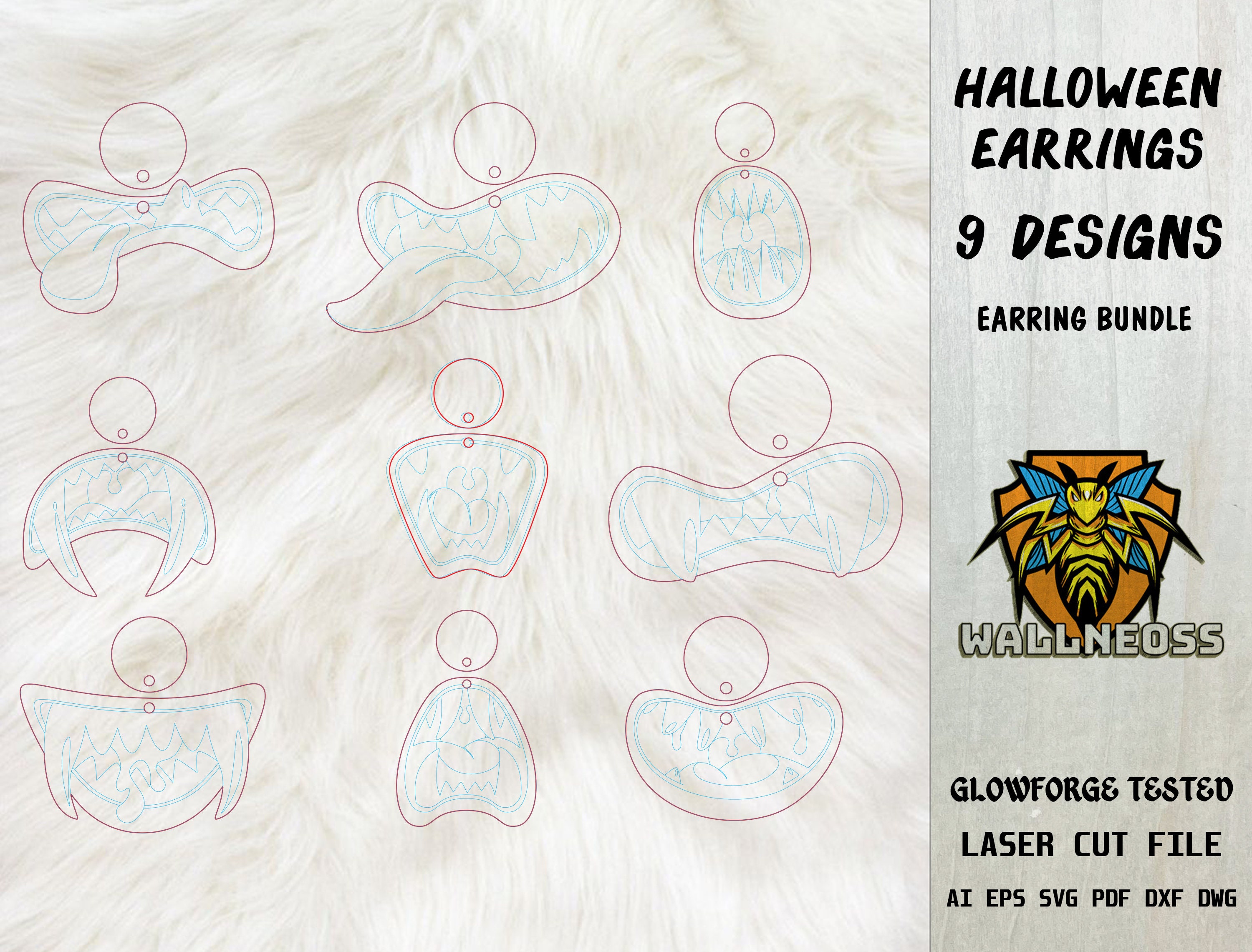 Monster Mouth With Teeth Earrings SVG Bundle Monster Mouth - Etsy