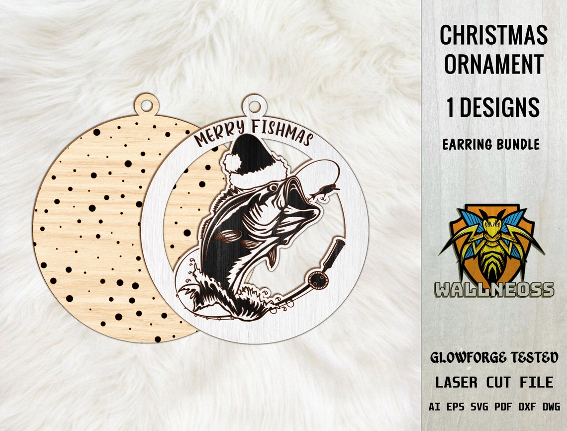 Merry Fishmas Ornaments Svg Bundle Christmas Ornament Svg - Etsy