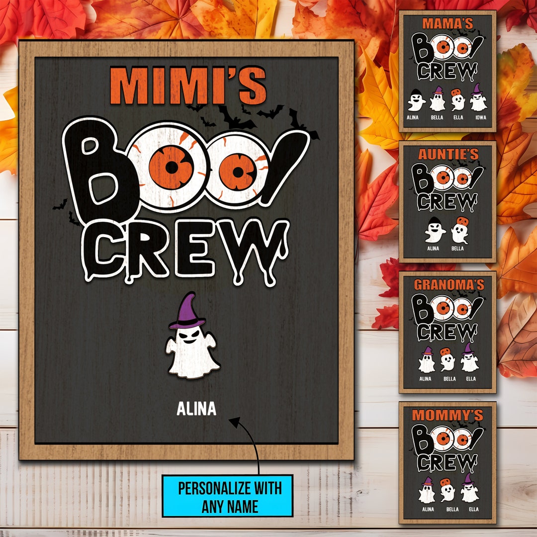 Personalized Mama's Boo Crew Sign Svg, Halloween Sign Svg, Cute Ghost ...