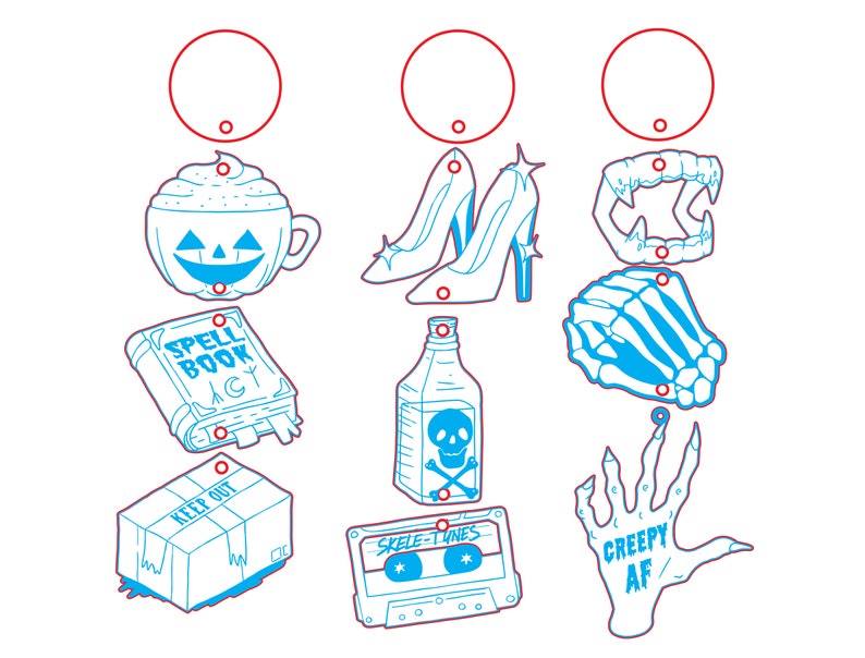 Pastel Goth Elements Earrings SVG Bundle Pastel Goth Svg - Etsy