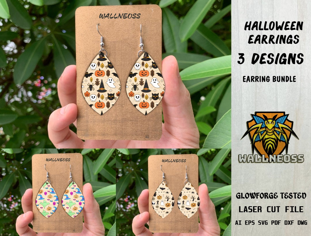 Cute Halloween Earrings SVG Bundle, Halloween Svg, Halloween Earrings ...