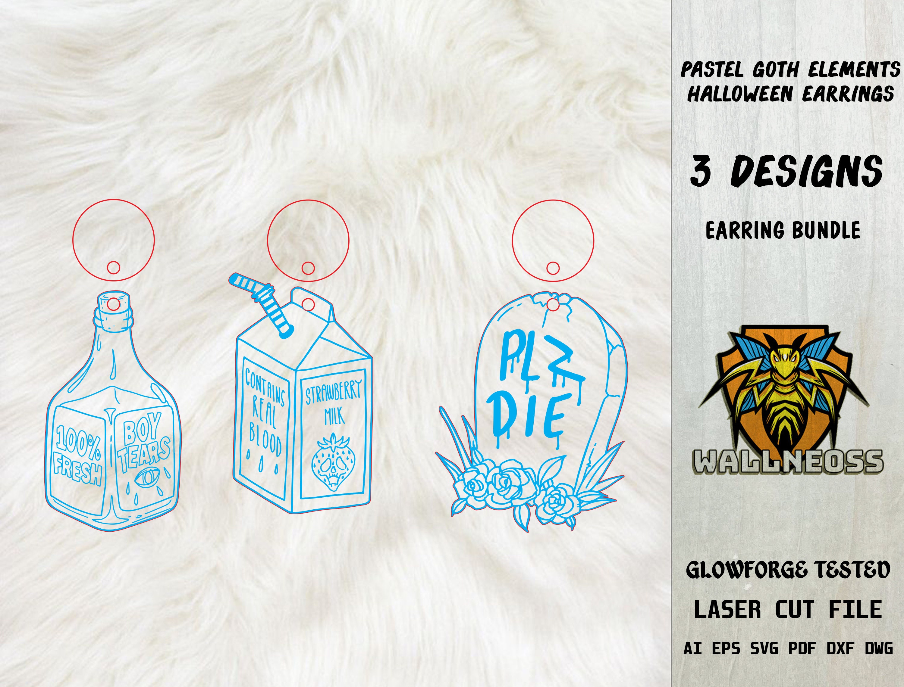 Pastel Goth Elements Earrings SVG Bundle Pastel Goth Svg - Etsy