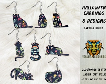 Pastel Goth Elements Earrings SVG Bundle, Pastel Goth Svg, Halloween ...