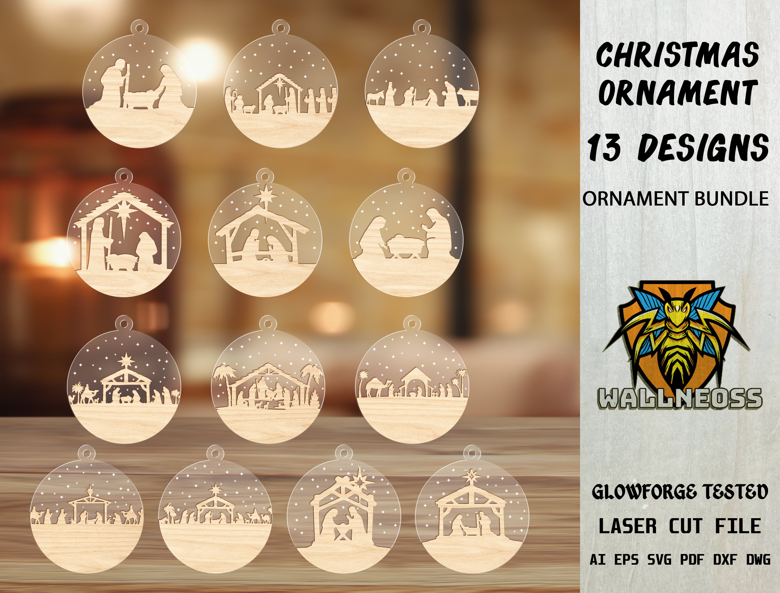 Nativity Ornament Svg Bundle Christmas Ornament Svg Wood - Etsy