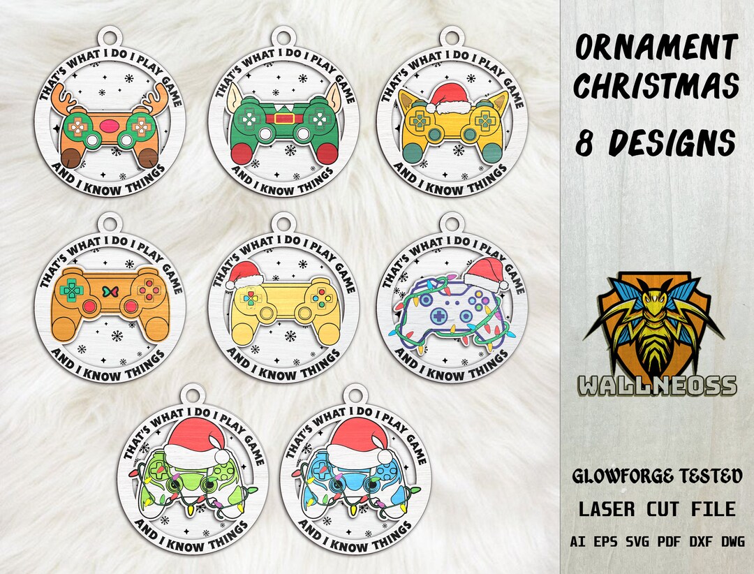 Christmas Game Controller Ornaments SVG Bundle, Christmas Ornament ...