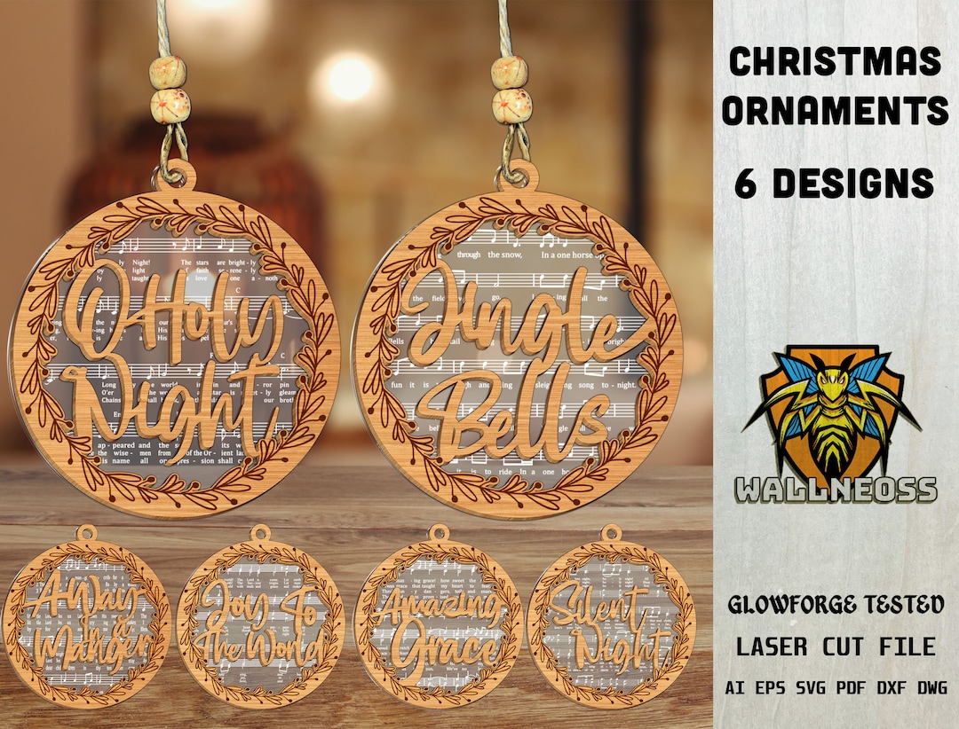 Christmas Sheet Music Ornaments SVG Bundle,christmas Songs Svg ...