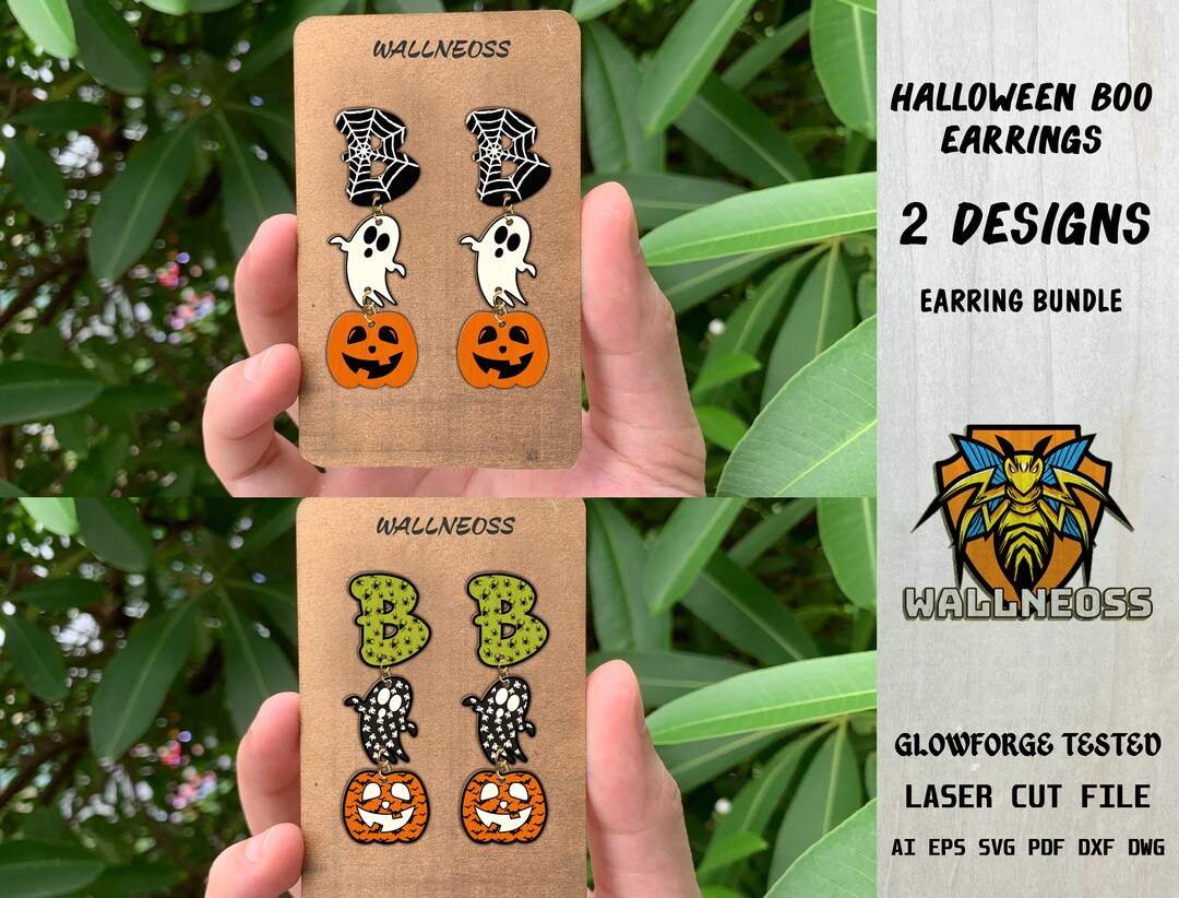 Boo Earrings Svg, Halloween Earrings Svg, Pumpkin Svg, Cute Ghost Svg ...