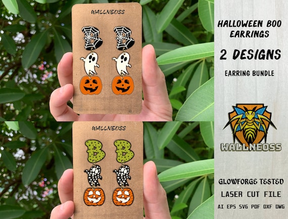 Boo Earrings Svg Halloween Earrings Svg Pumpkin Svg Cute - Etsy