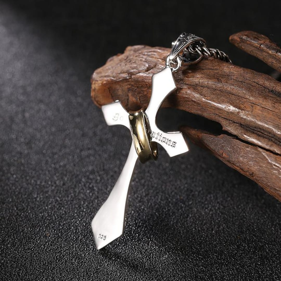 Cross With Oblique Buckle and Texture Design Trendy Personality Men's ...