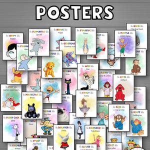 Book Character Posters Positive Affirmation, Watercolors, Classroom ...