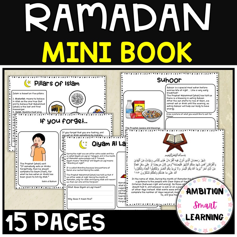 Ramadan Mini Book, Islamic Activity Booklet, Learn About Islam, Ramadan ...