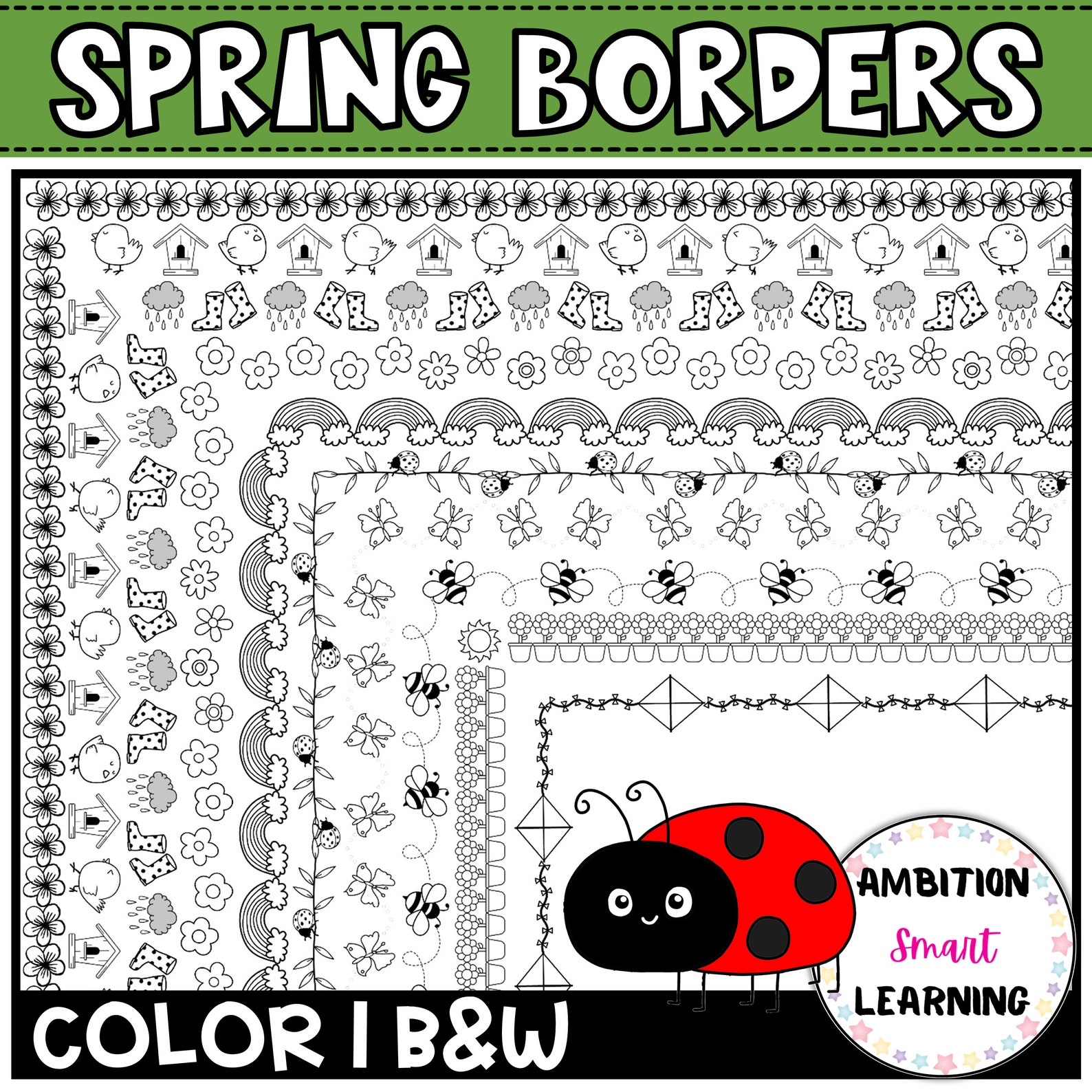 Spring Clip Art Borders, Clip Art Frames PNG, Rainbow Clipart Borders ...