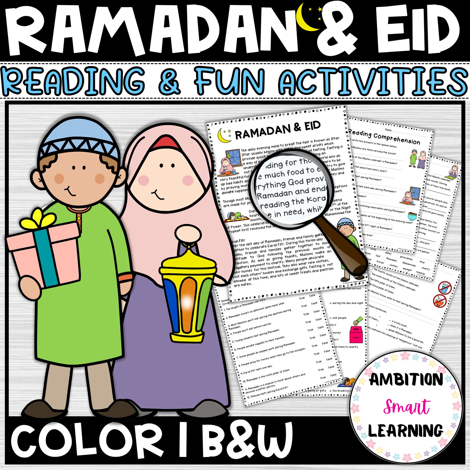 All About Ramadan and Eid, Reading Comprehension and Fun Activities ...