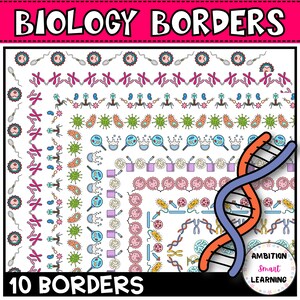 Science Biology Borders DNA, Cells, Bacteria, Sperm, Chromosome ...
